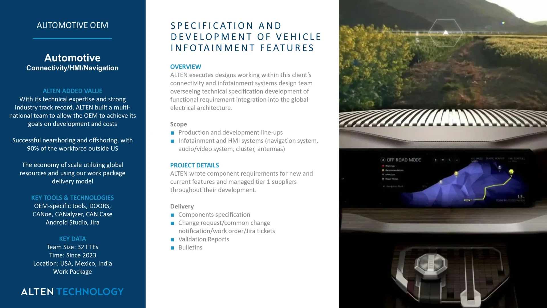 Specification and Development of Vehicle Infotainment Features - ALTEN Technology